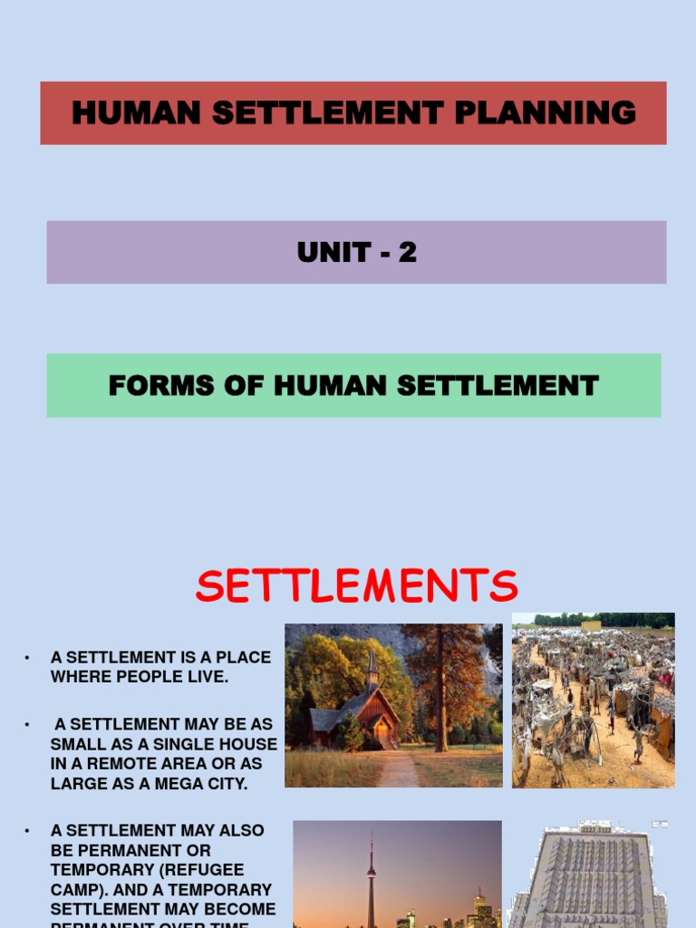 Human Settlement Planning: Unit - 2 | PDF | Village | City