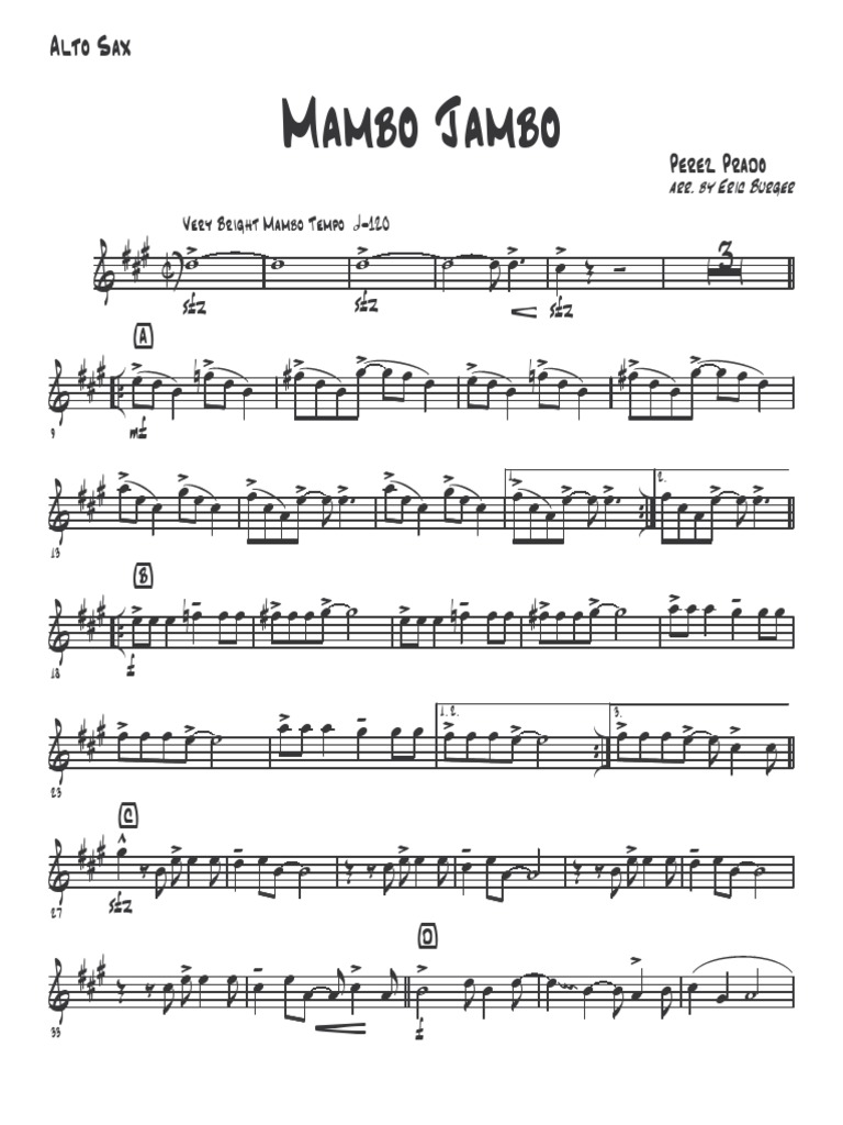 Mambo Jambo - Alto Sax PDF | PDF