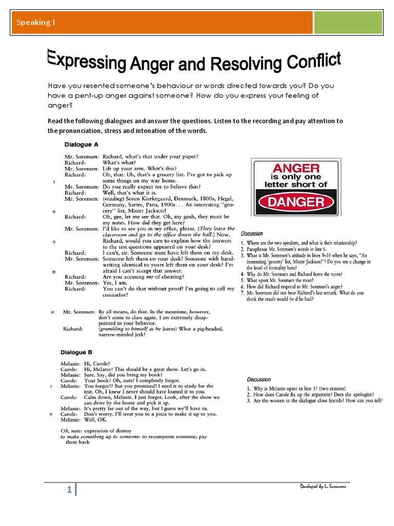 Unit Six Expressing Anger | PDF