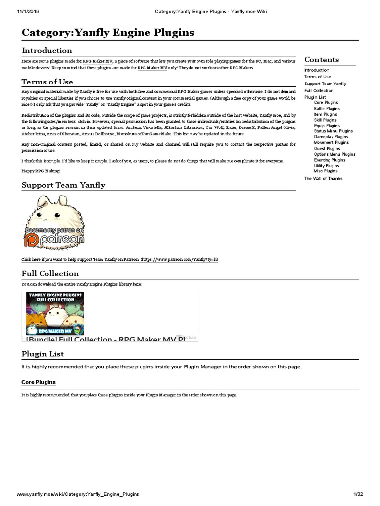 Yanfly Engine Plugins for RPG Maker MV | PDF | Software | Computing