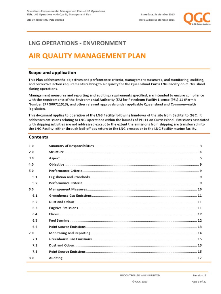 Air Quality Management Plan | PDF | Air Pollution | Greenhouse Gas