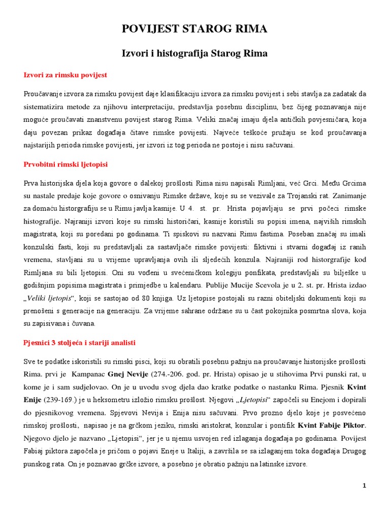 Povijest Starog Rima | PDF