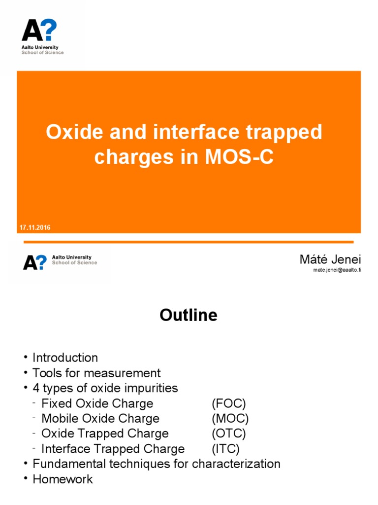 Oxide and Interface Trapped Charges in MOS-C: Máté Jenei | PDF | Mosfet ...