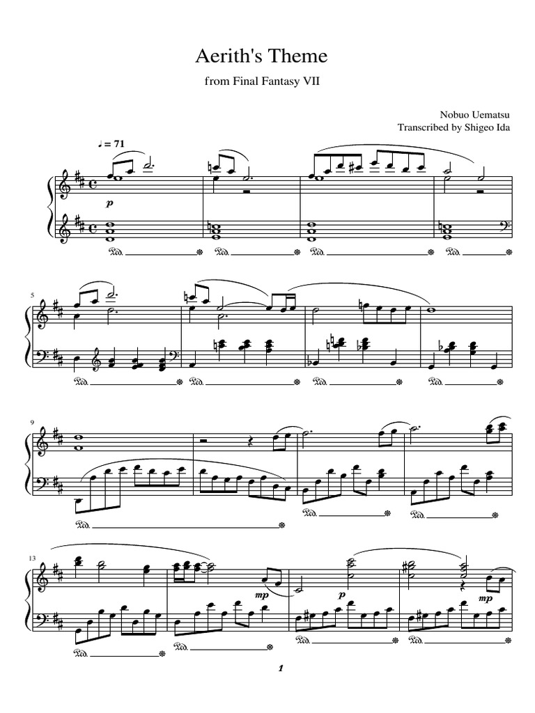 Nobuo Uematsu - Aeriths Theme | PDF | Electronic Music | Square Enix Games