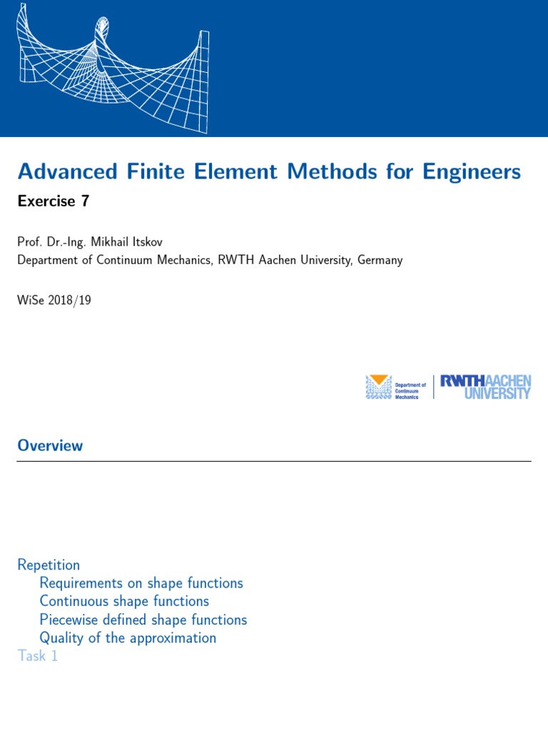 Exercise 07 | PDF | Finite Element Method | Numerical Analysis