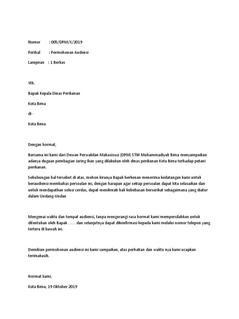 Surat Audiensi DPM | PDF