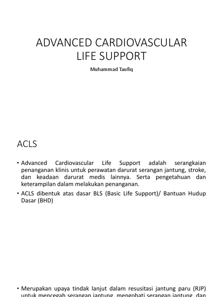 Advanced Cardiovascular Life Support | PDF