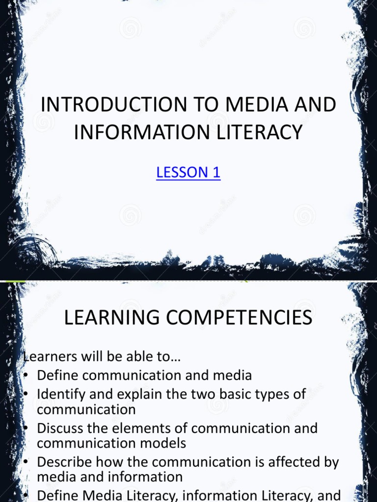 Introduction To Media and Information Literacy: Lesson 1 | PDF