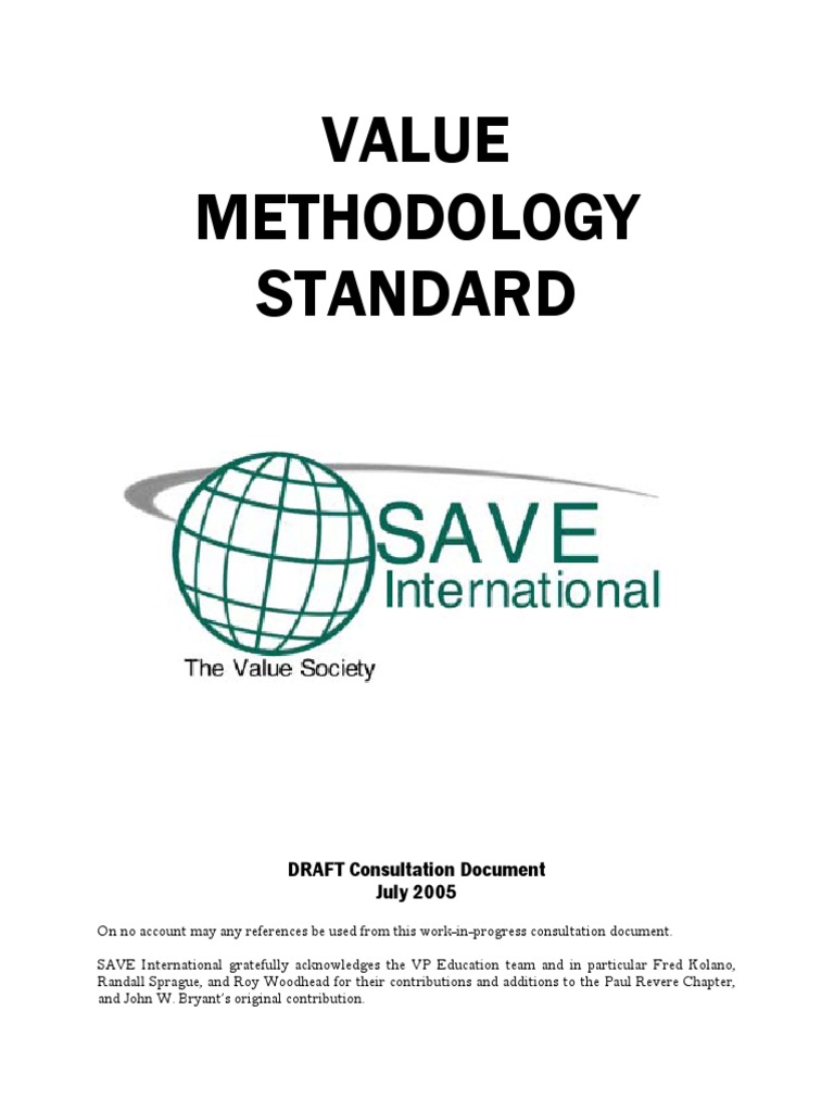 Value Methodology Standard: A Guide for Practitioners and Managers to ...