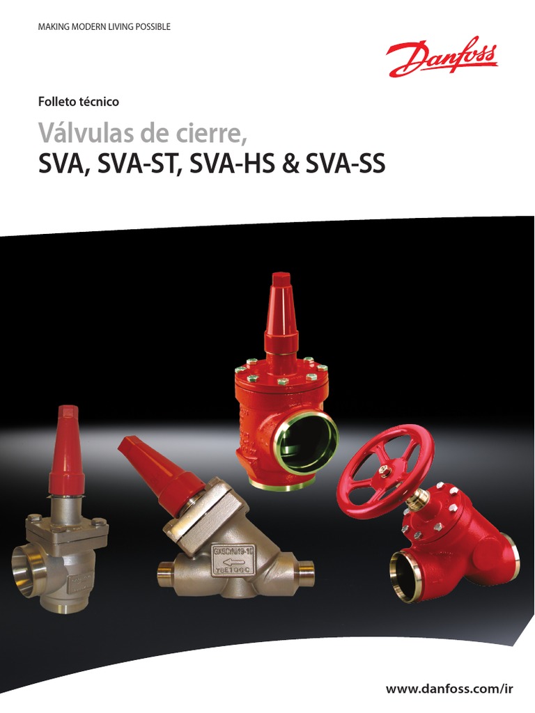 Válvulas SVA de Danfoss: Especificaciones y Usos | PDF | Acero | Tornillo