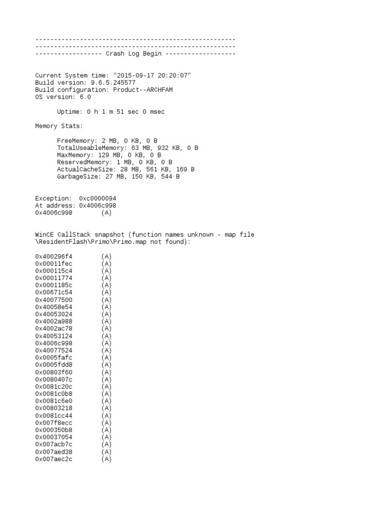 Crash | PDF | Computer Engineering | System Software