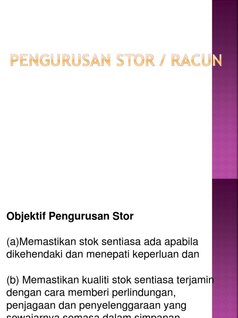Pengurusan Stor Racun 1.10.2014 | PDF