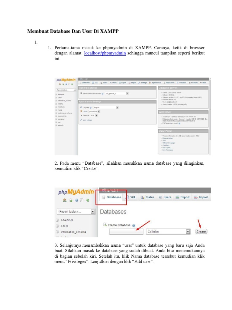 Cara Buat Database di XAMPP | PDF
