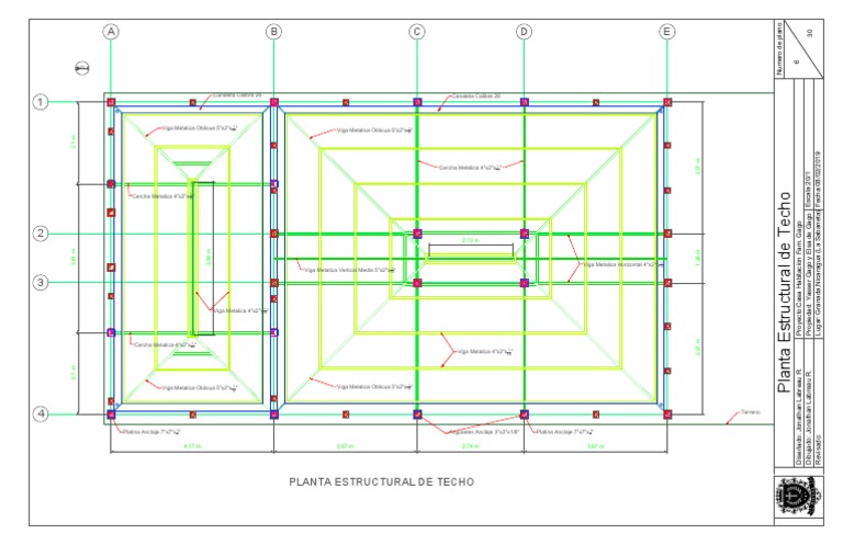 Plano De Estructura De Techo Planta Estructural De Techos