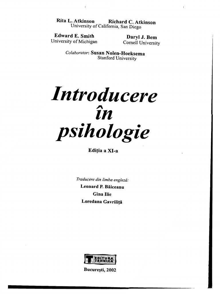 Atkinson & Hilgard Psychology Overview | PDF