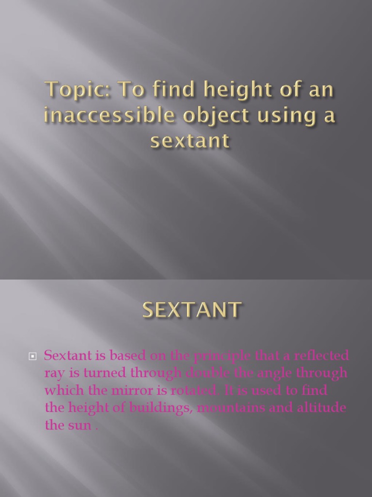 Measuring Height with a Sextant | PDF | Natural Philosophy | Astronomy