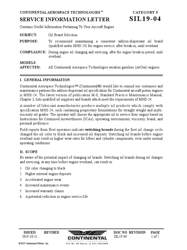 Service Information Letter | Download Free PDF | Motor Oil | Engines