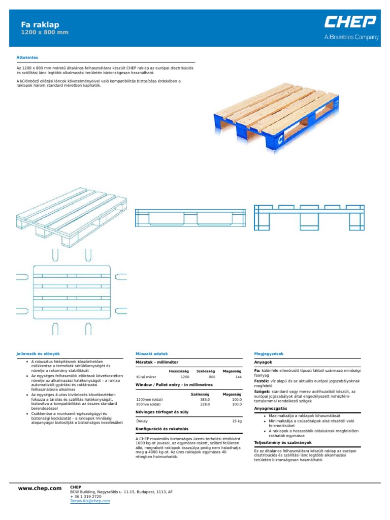 Wooden Pallet 1200mm X 800mm | PDF
