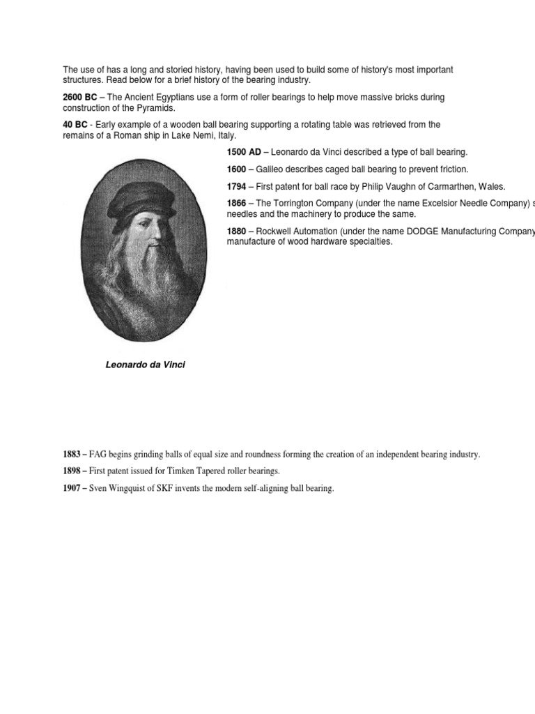 A Brief History of the Bearing Industry: From Ancient Egyptians to ...