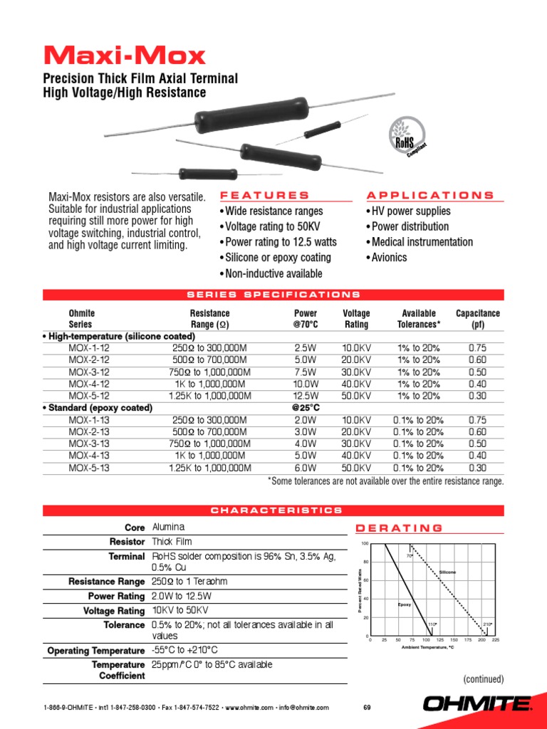Maxi-Mox: Precision Thick Film Axial Terminal High Voltage/High ...