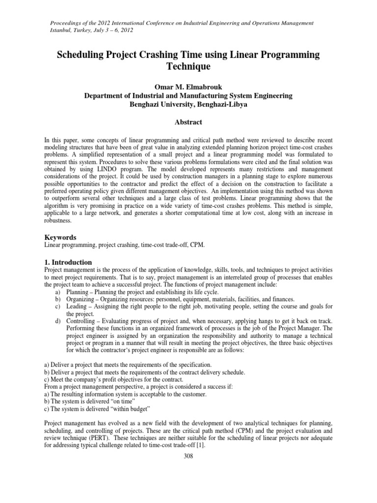Crashing Time Scheduling Problem | PDF | Project Management | Sensitivity Analysis