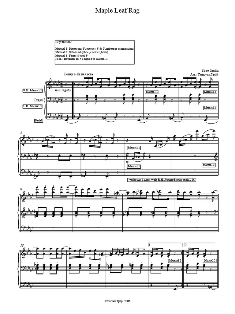 Maple Leaf Rag: Tempo Di Marcia | Download Free PDF | Aerophones ...