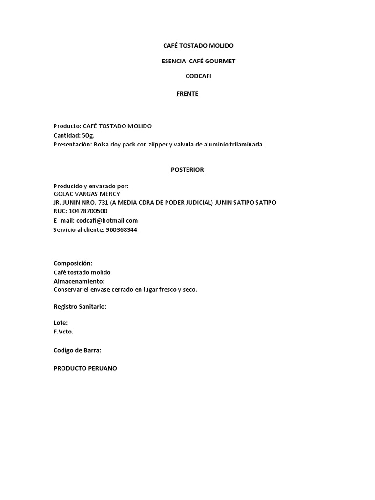 (Req-3) (Req-3) PROYECTO DE ROTULADO - Cafe | PDF