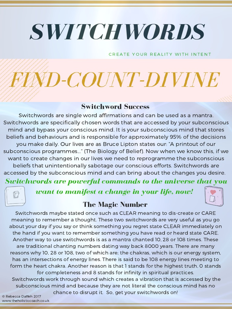 Switch Words | PDF | Mantra | Mind