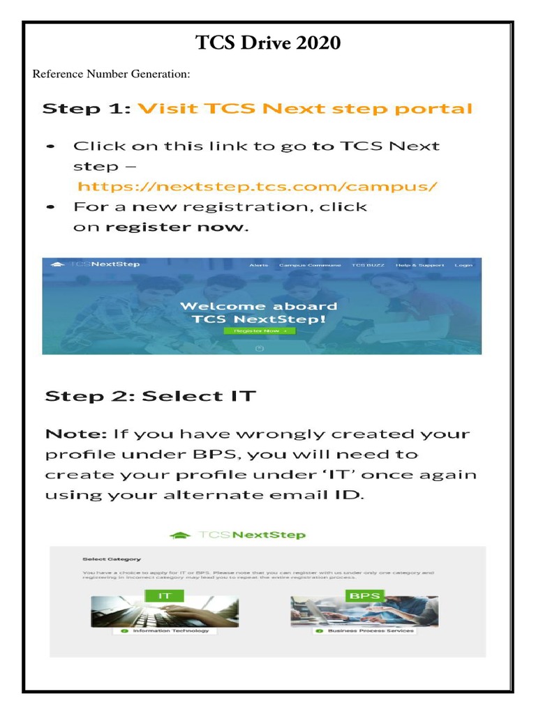 TCS Registration Process | PDF