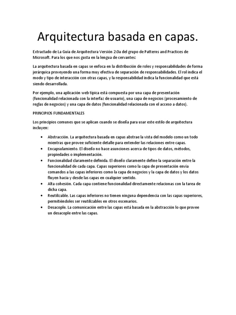 Arquitectura Basada en Capas | PDF | Programa de computadora | Programación