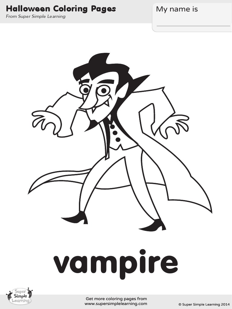 Halloween Vampire Coloring Pages | PDF