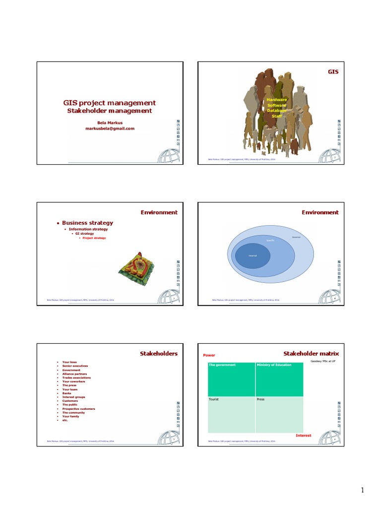 GIS Project Management GIS Project Management: Stakeholder Management ...
