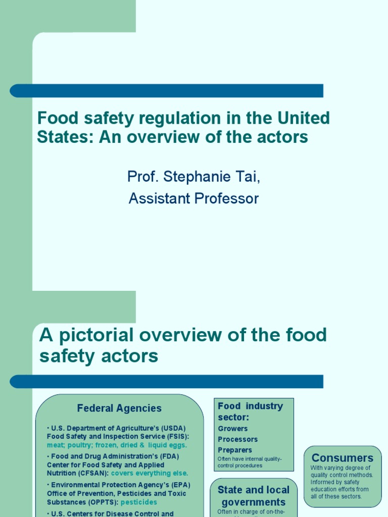 Food Safety Regulation in The United States: An Overview of The Actors ...