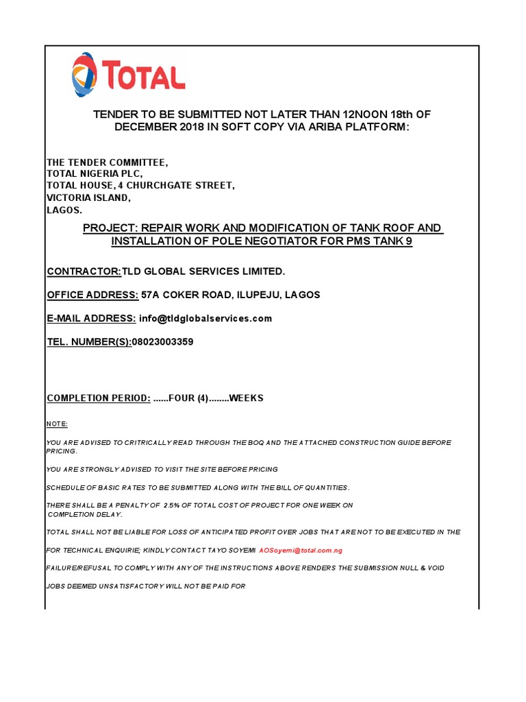 Repair Works and Modification of Tank Roof | PDF | Structural Steel ...