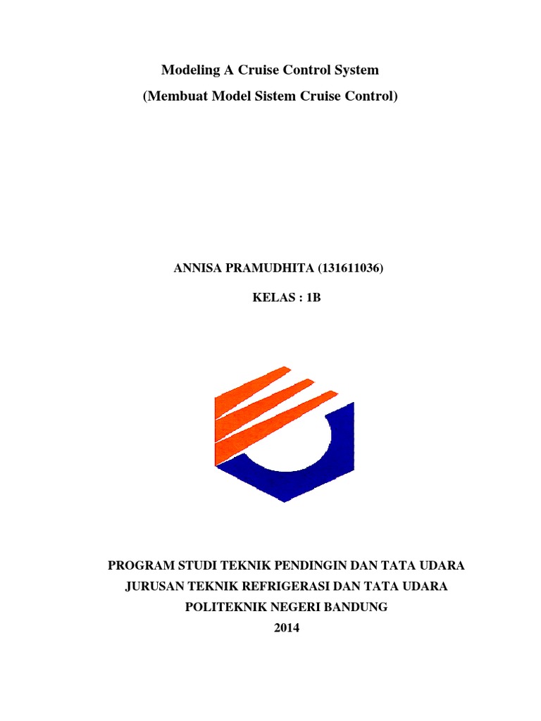 Presentasi Modeling Cruise Control | PDF