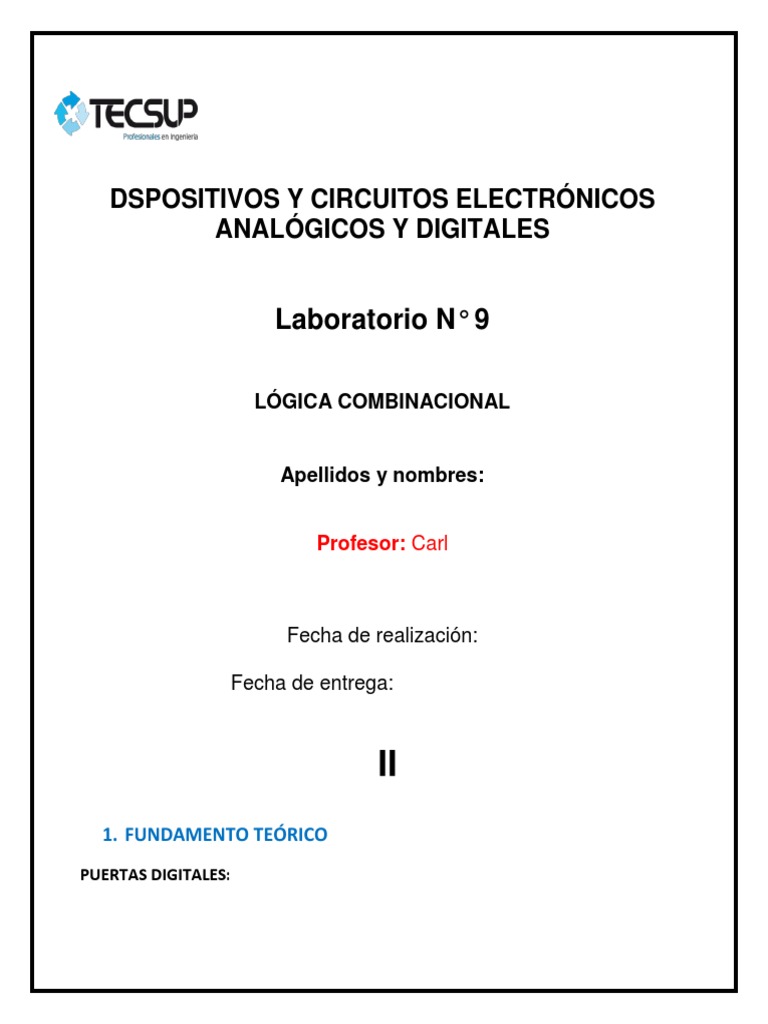 DISPOSITIVOS Lab9 | PDF | Electrónica | Tecnología digital