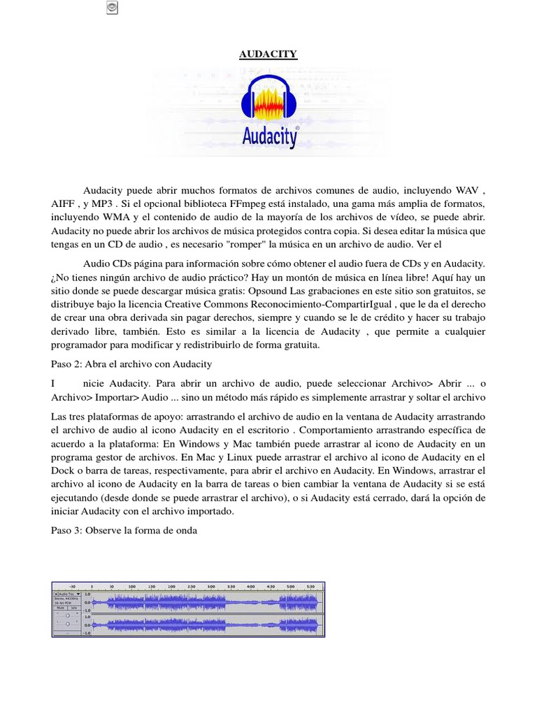Audacity | PDF | Point and Click | Archivo de computadora