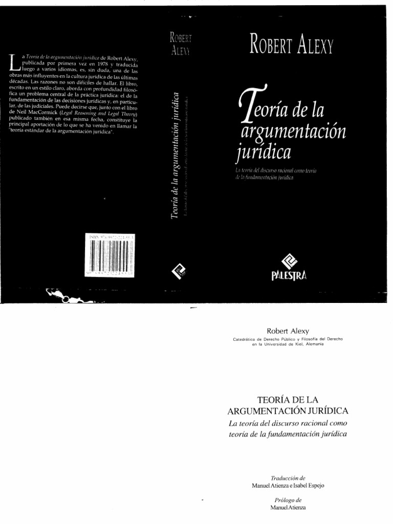 Robert Alexy. Teoría de La Argumentación Jurídica | PDF