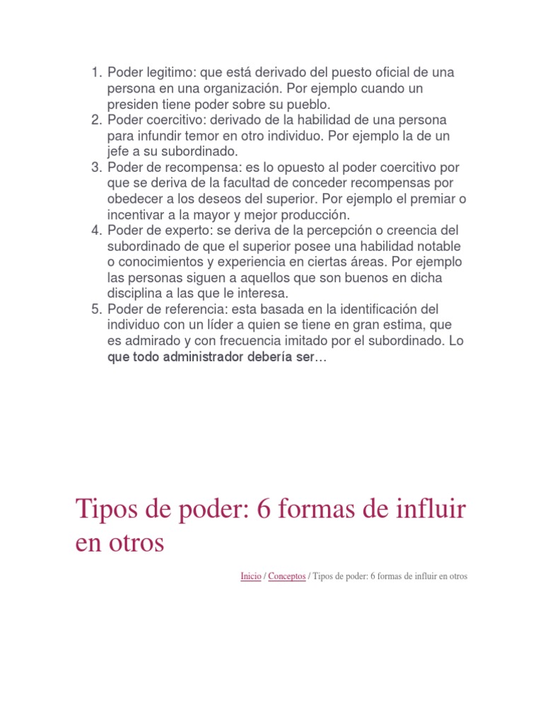 Poder Legitimo | PDF | Información | Comportamiento