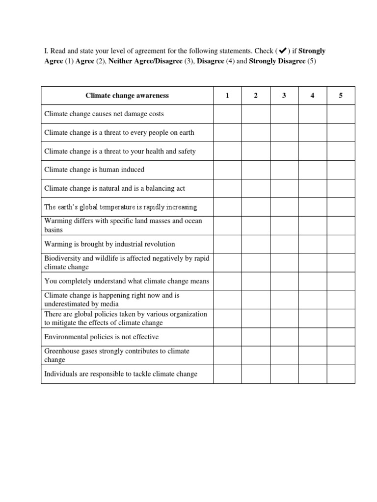 Questionnaire (CC) | PDF | Climate Change | Climatology