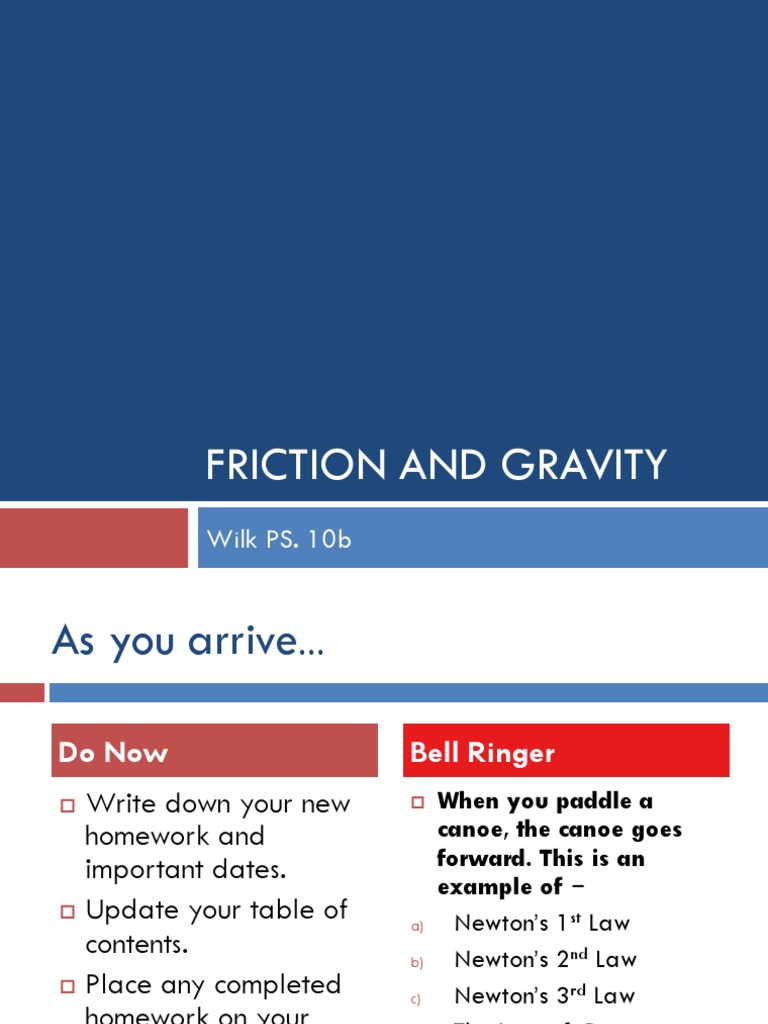Friction and Gravity | PDF | Friction | Gravity