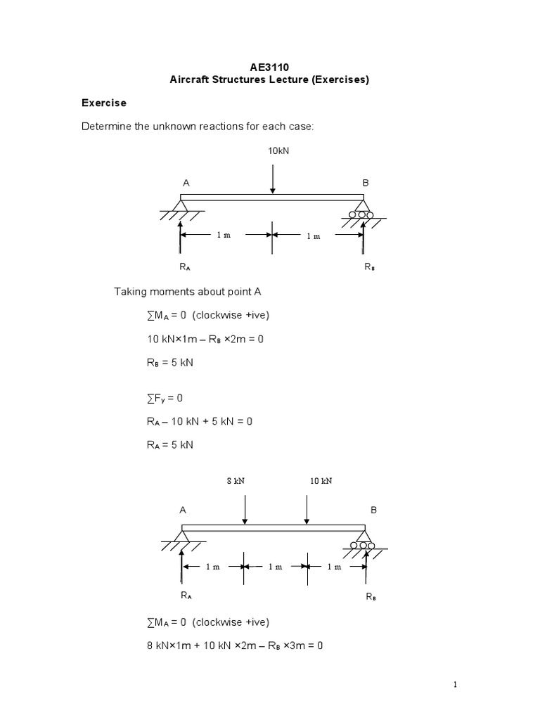 Aircraft Structures 1 Exercises (With Solutions) | PDF | Nature