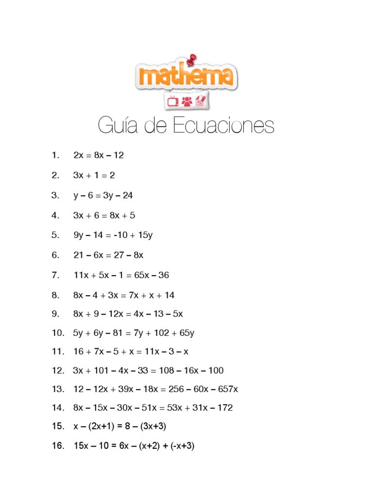 Guia De Ecuaciones 001 Pdf Pdf 4398