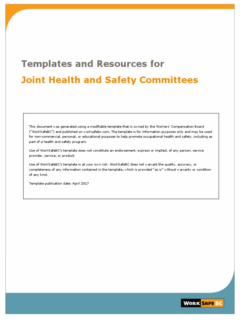 Templates and Resources For: Joint Health and Safety Committees | PDF ...