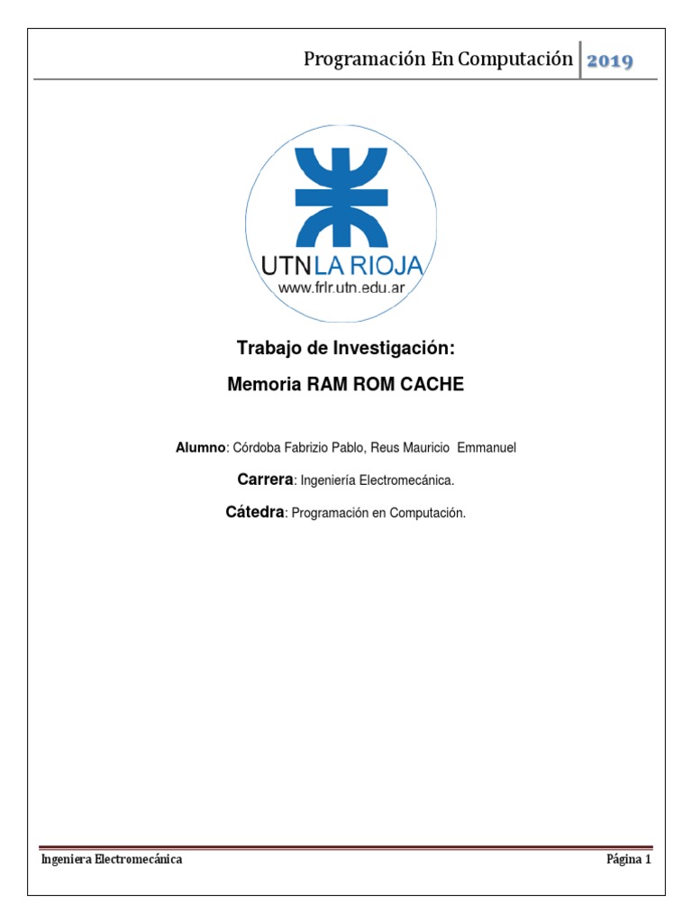 Programacion en Computacion Memoria RAM | PDF | Memoria de acceso ...