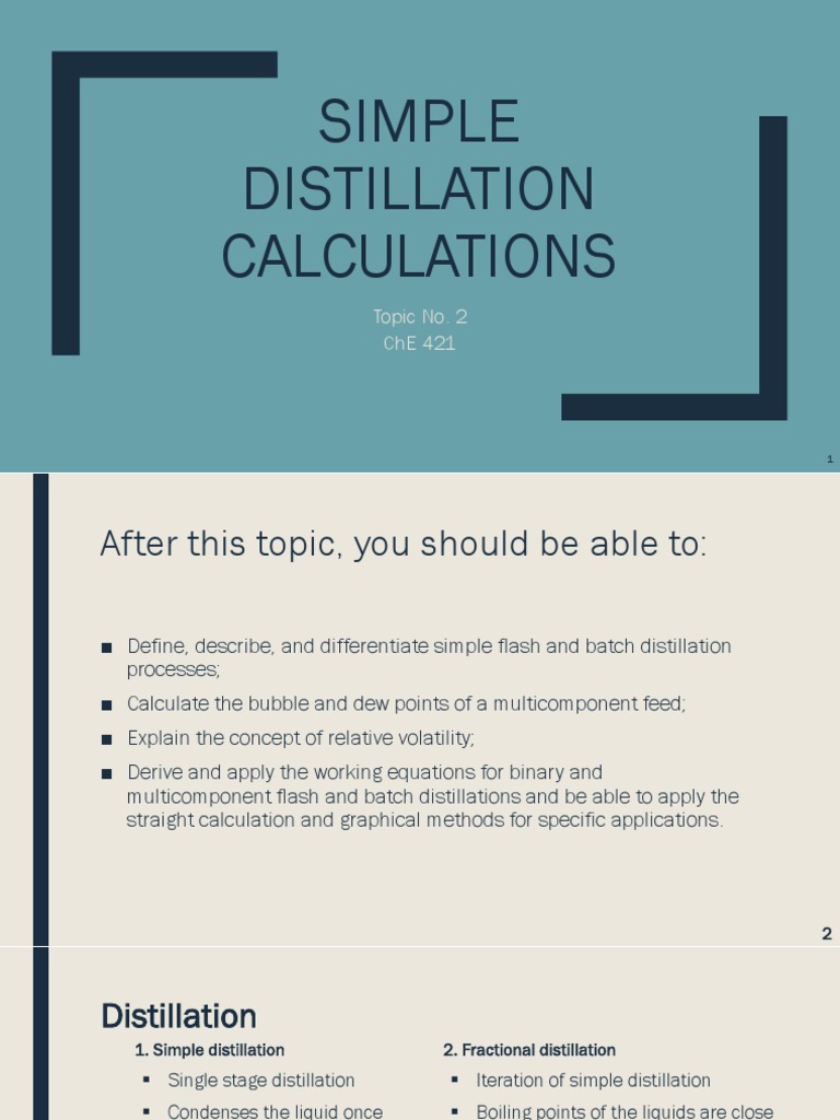Topic 2 SimpleDistillation | PDF | Distillation | Statistical Mechanics