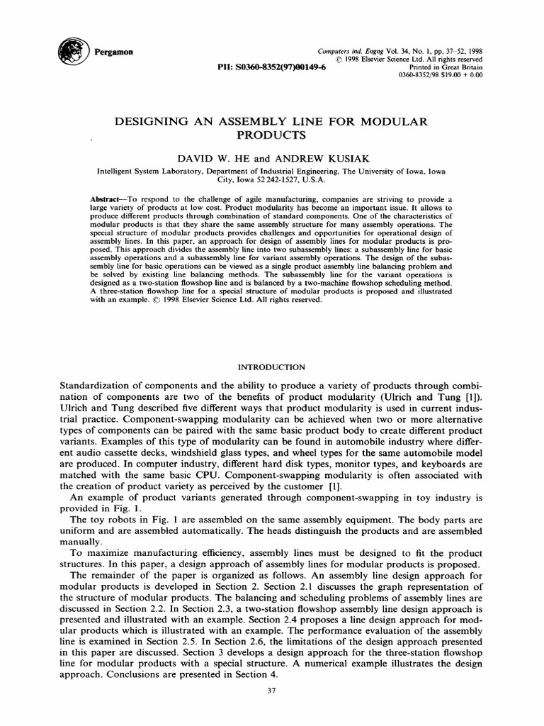 Designing An Assembly Line For Modular P PDF | PDF | Modularity | Design