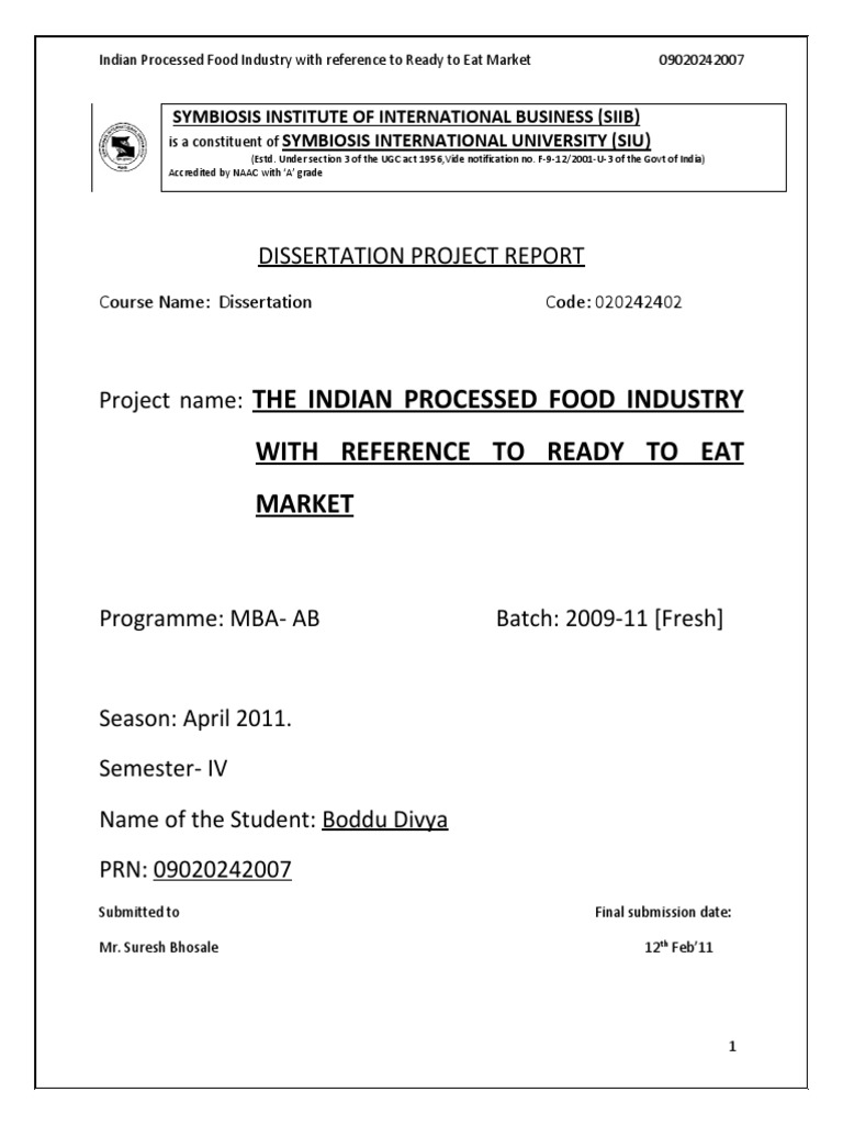 Indian Processed Foods Industry and The Ready To Eat Market | PDF ...