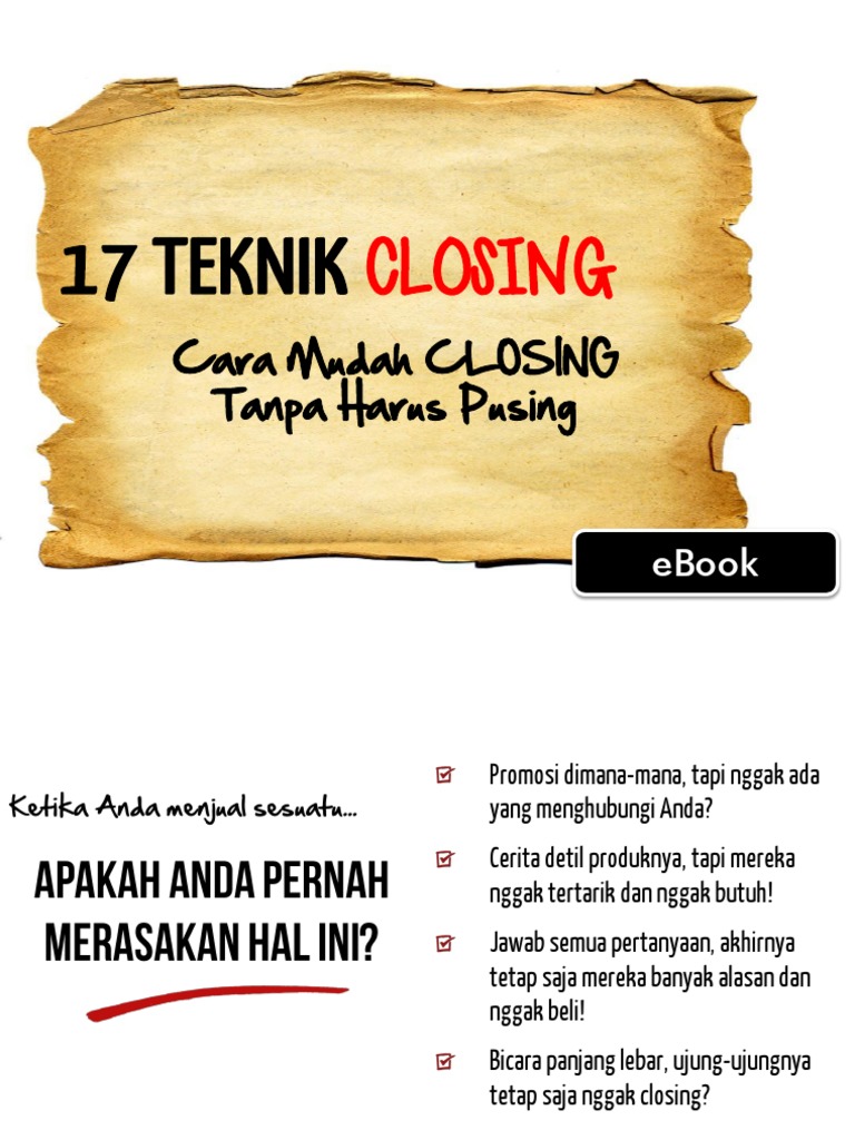 17 Teknik Closing PDF | PDF