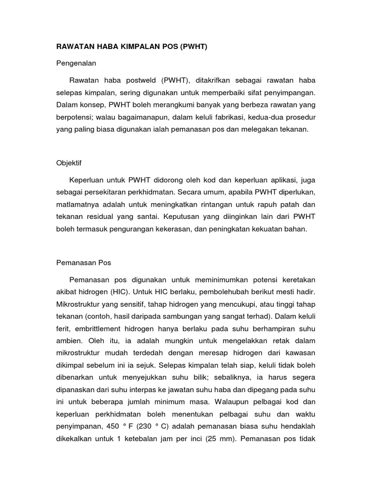 Post Weld Heat Treatment | PDF